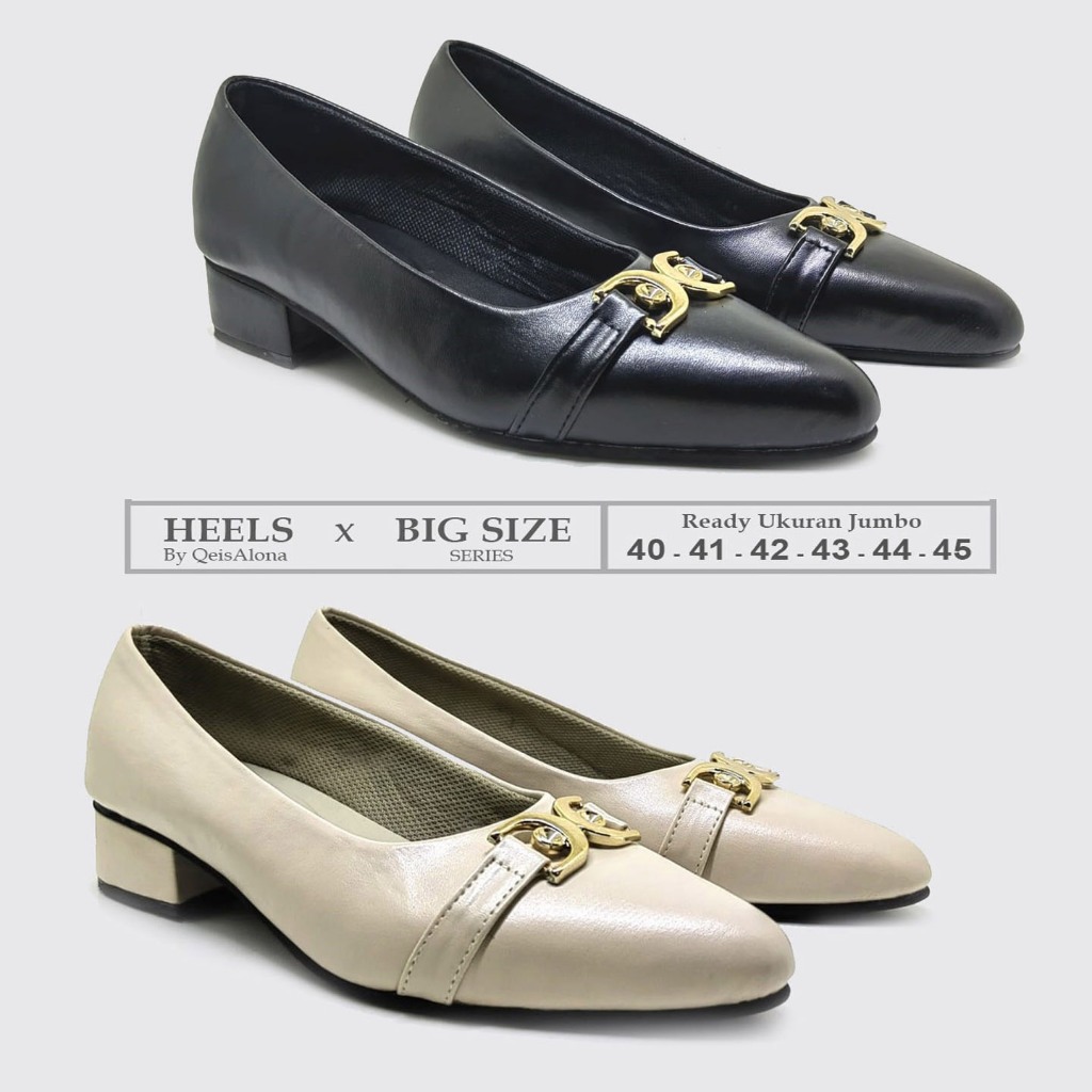 Jual Sepatu Pantofel Wanita BIG SIZE 40-41-42-43-44-45 Heels Formal ...