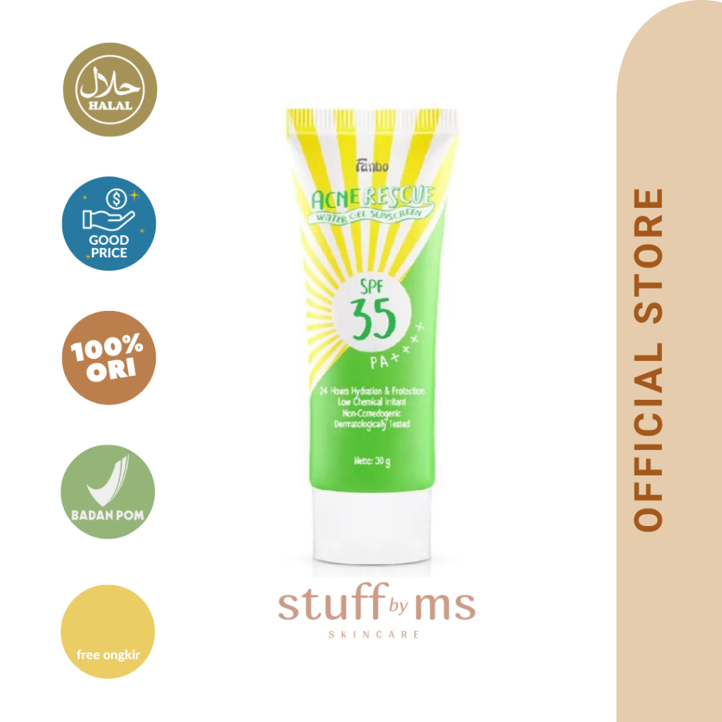 Jual Fanbo Rescue Acne Rescue Water Gel Sunscreen SPF 35 PA++++ - 30g ...