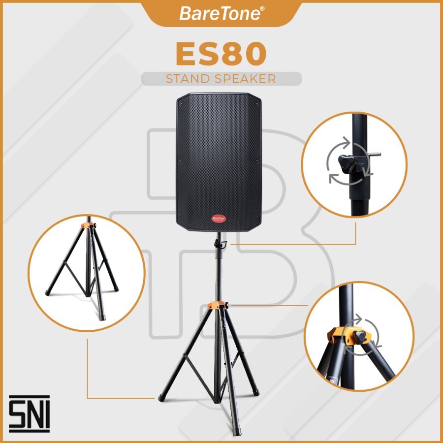 Jual STAND SPEAKER BARETONE ES80 / ES 80 / ES-80 - ORIGINAL | Shopee Indonesia