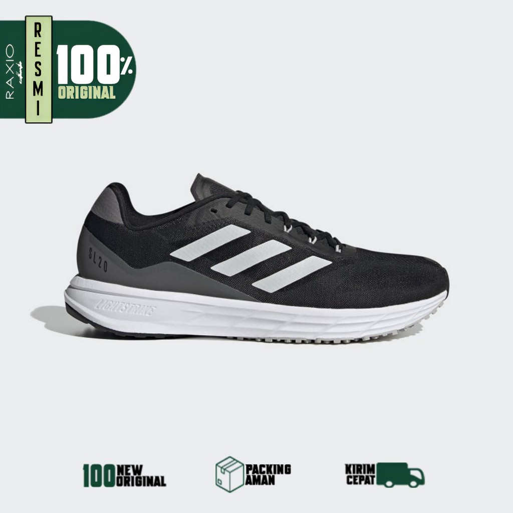 Jual Sepatu Lari Adidas SL20.2 Core Black White Original Ori Asli BNIB ...