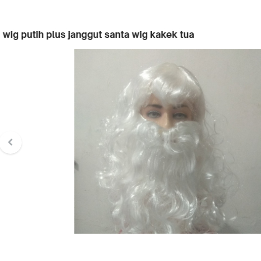 Jual wig putih plus janggut santa klaus wig kakek tua | Shopee Indonesia