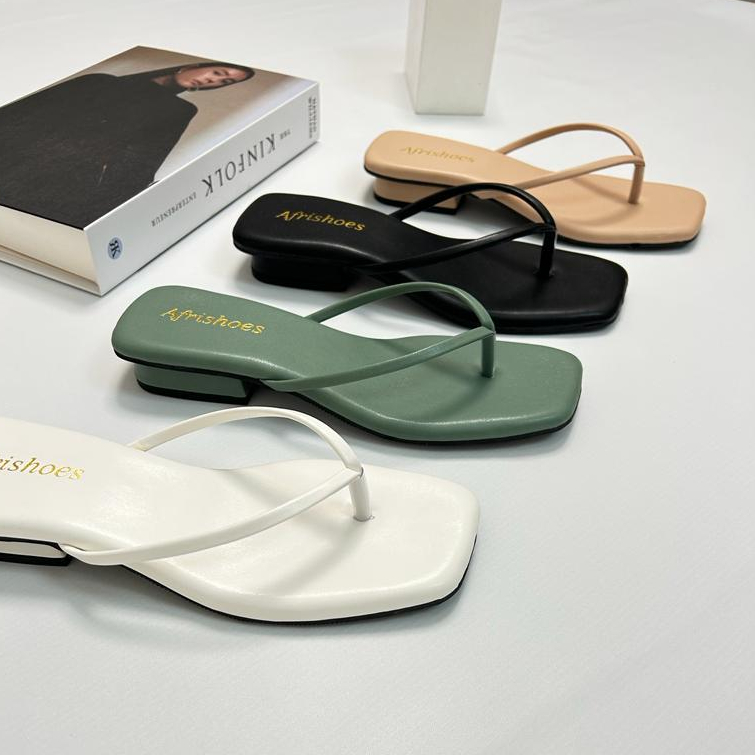 Jual Afrishoes Leona Sandal Flat heels jevit simpel | Shopee Indonesia