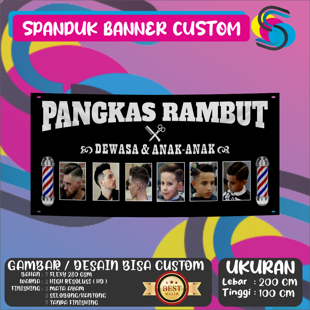 Jual SPANDUK BANNER PANGKAS RAMBUT GRATIS COSTUME DESAIN | Shopee Indonesia