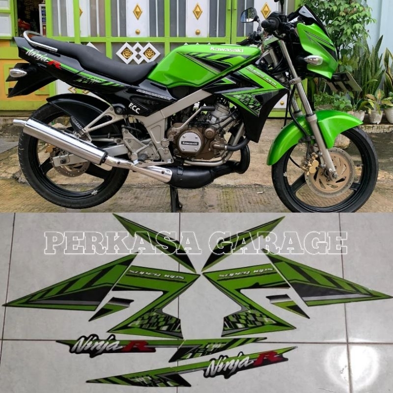 Jual stiker Striping NINJA R 2014 warna HIJAU (METALIK) | Shopee Indonesia