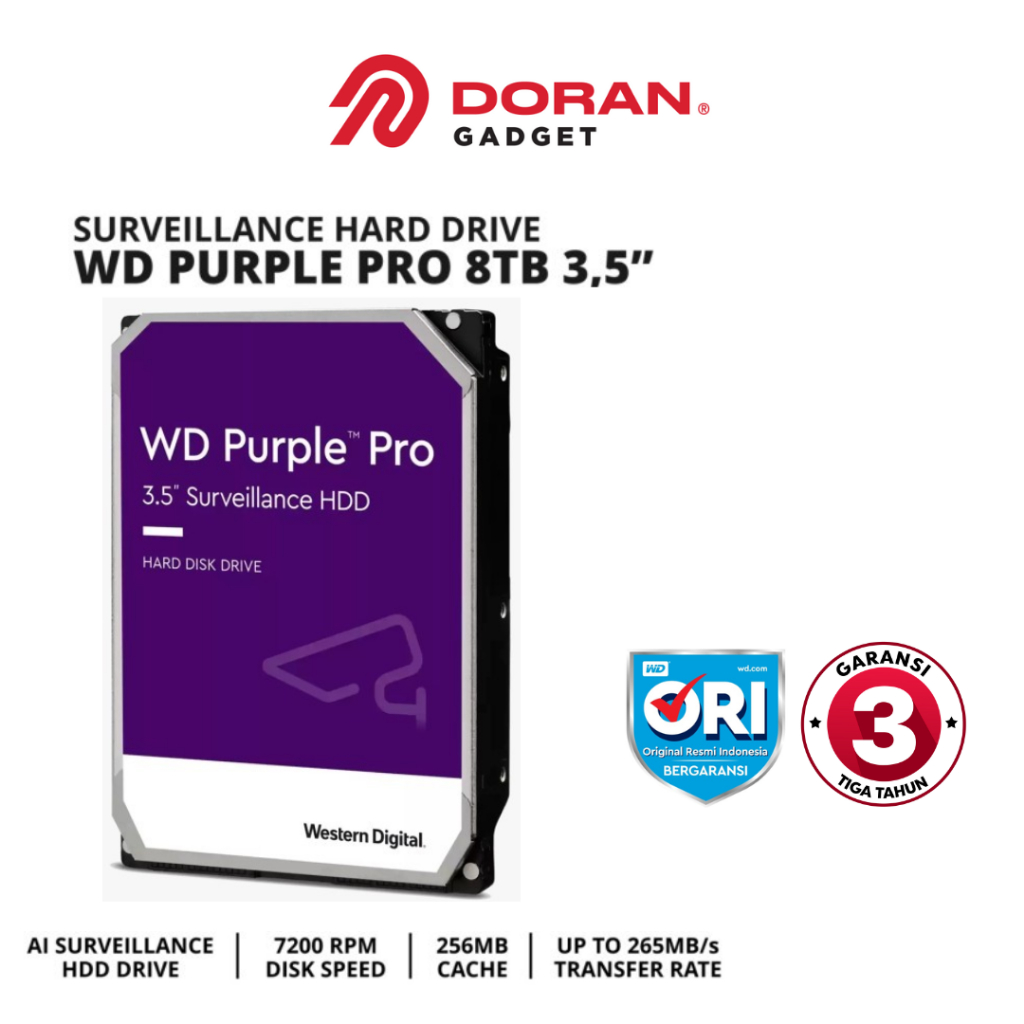 Jual WD Caviar PURPLE PRO 3.5" SATA - HDD Hardisk Internal CCTV Surveillance - 8T | 10T ...