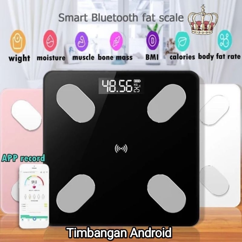 Jual Timbangan Badan Digital Conect Bluetooth Smart Scale Kaca Tempered ...