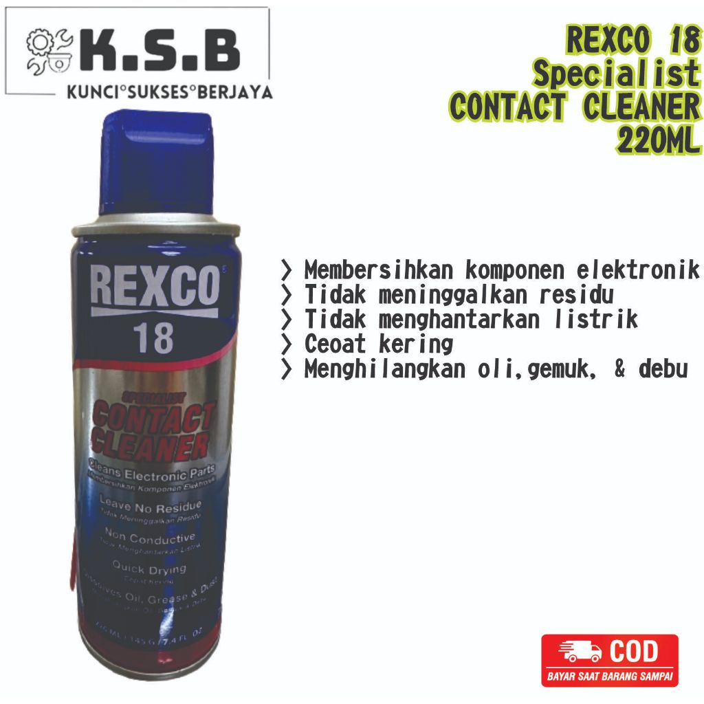 Jual REXCO 18, spesialist CONTACT CLEANER,pembersih komponen listrik ...