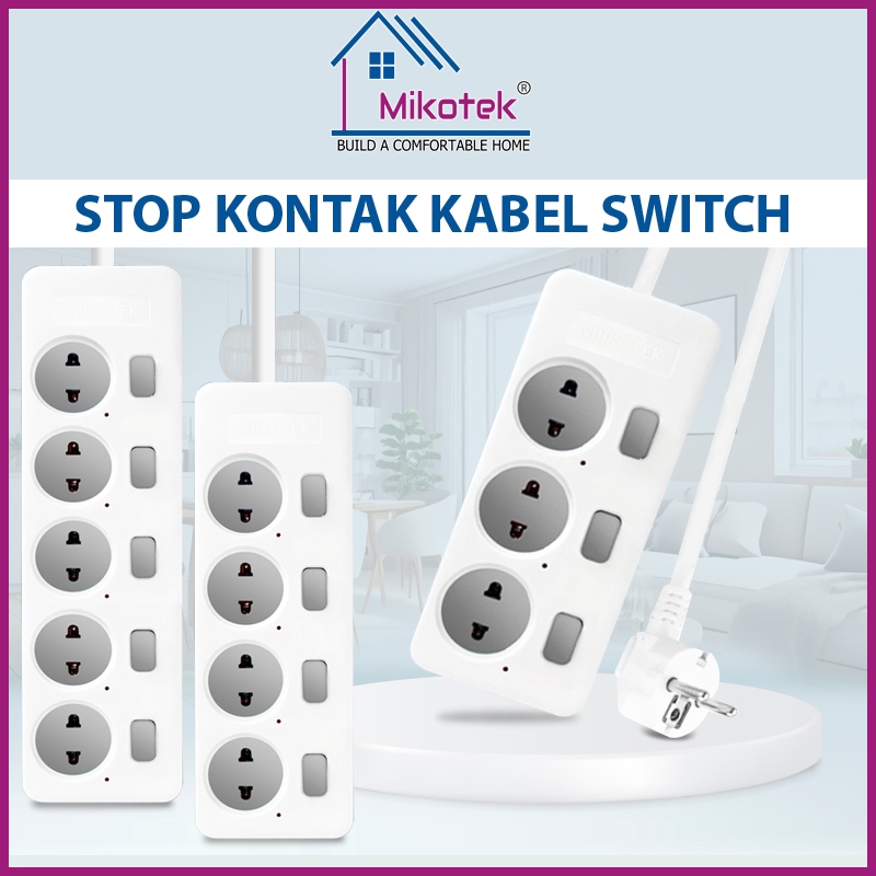 Jual Stop Kontak Kabel Switch Mikotek / Stop Kontak Kabel Saklar On Off ...