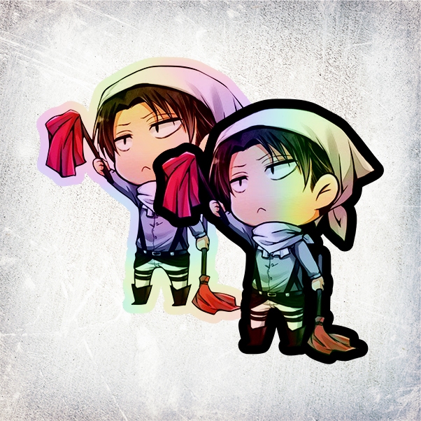 Jual STICKER HOLOGRAM ANIME CHIBI LEVI ACKERMAN ATTACK ON TITAN ...