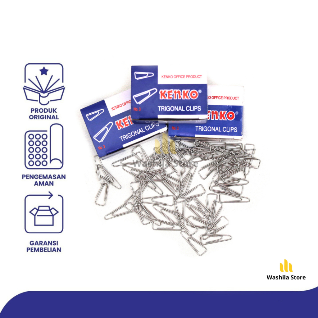 Jual KENKO Paper Clip TRIGONAL CLIP No. 3 KLIP KERTAS - 1 BOX | Shopee ...