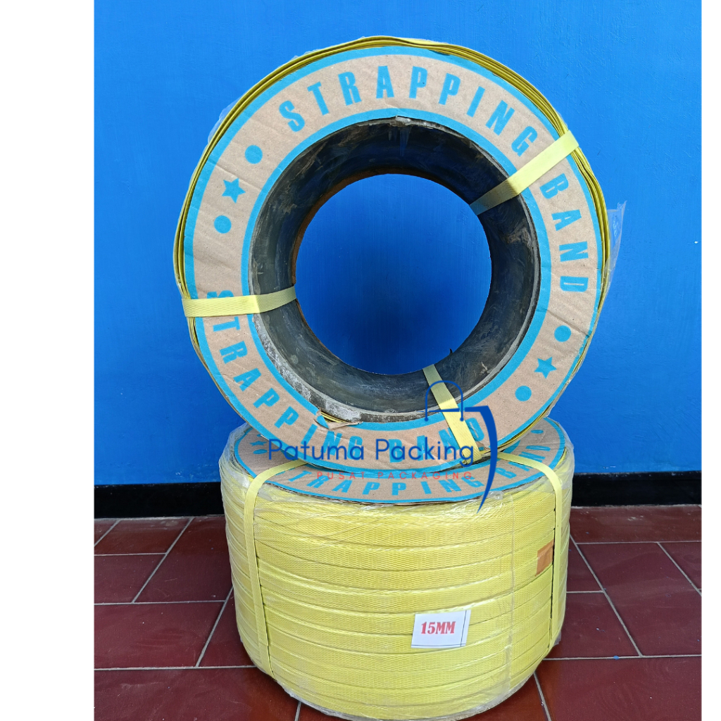 Jual Tali Strapping Band 8Kg 15mm Tali Packing Tali Klem Warna Kuning ...