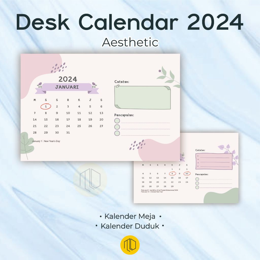 Jual KALENDER MEJA PLANNER 2024 / KALNDER CATATAN 2024 / KALENDER DUDUK ...