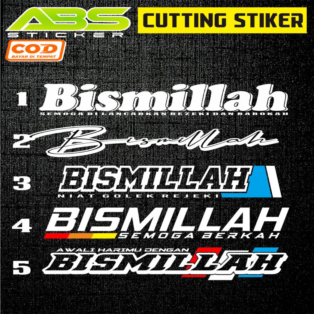 Jual STIKER BISMILLAH / STICKER TULISAN BISMILLAH KACA MOBIL PICK UP ...
