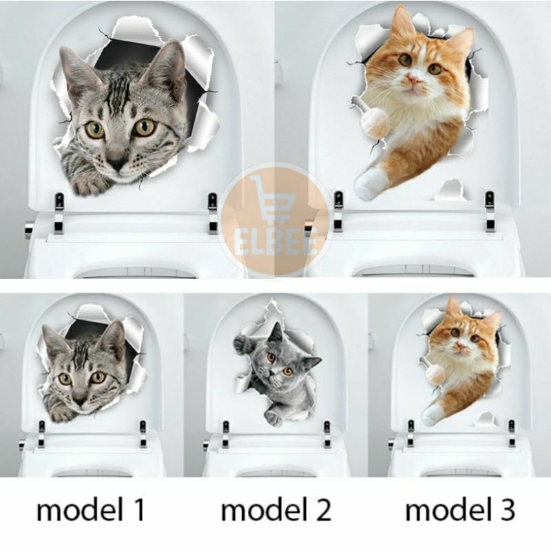 Jual Sticker Gambar kucing lucu / Wall sticker cat 3D bisa di mobil ...