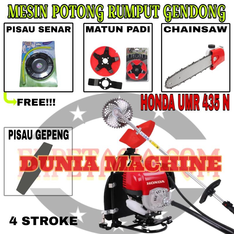 Jual MESIN POTONG RUMPUT GENDONG 4 TAK HONDA UMR 435 N + 5 MATA PISAU MULTIFUNGSI || ALAT ...