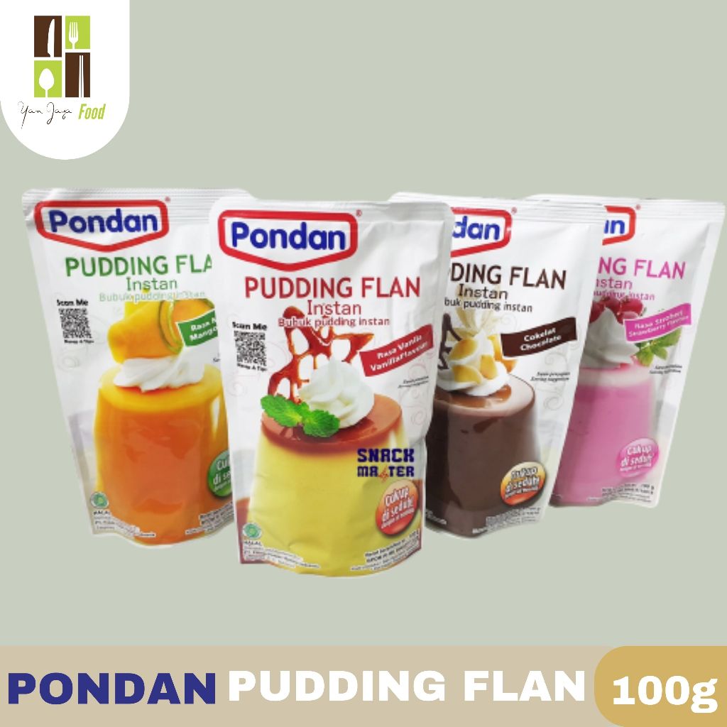 Jual Pondan Pudding Flan / Bubuk Pudding Instant / Mangga/Coklat/Vanila ...