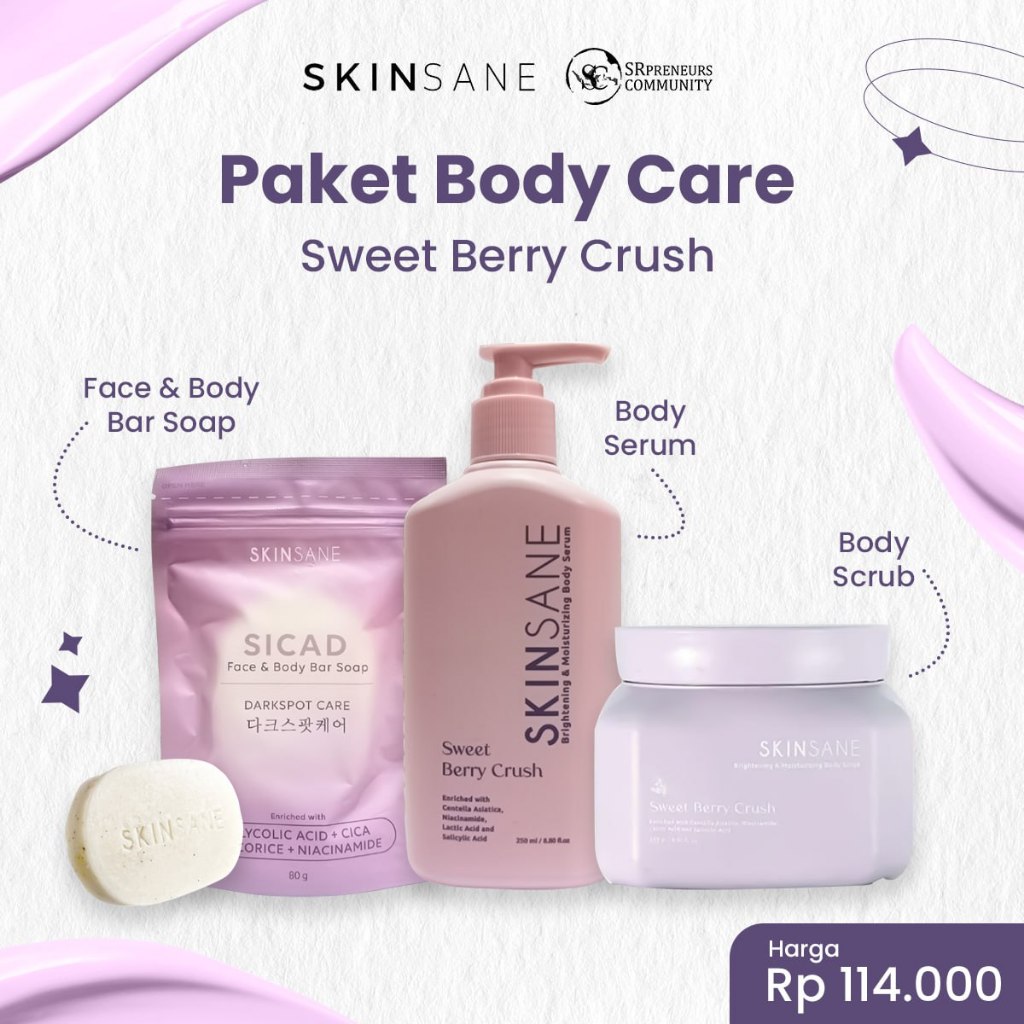 Jual ORIGINAL !!! SKINSANE SR12 PAKET BODY CARE / BODY SERUM / BODY ...