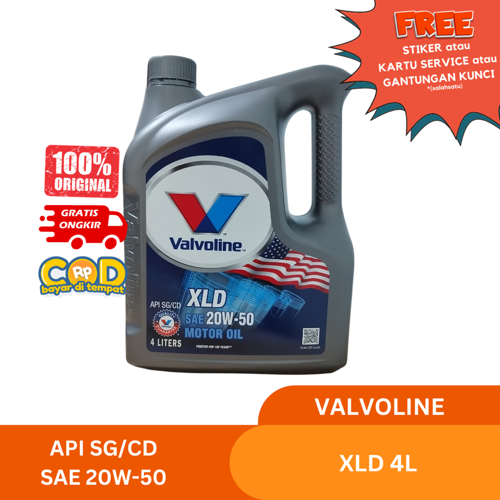 Jual OLI VALVOLINE XLD SAE 20W-50 API SG/CD (4L) OLI GARANSI ORIGINAL | Shopee Indonesia