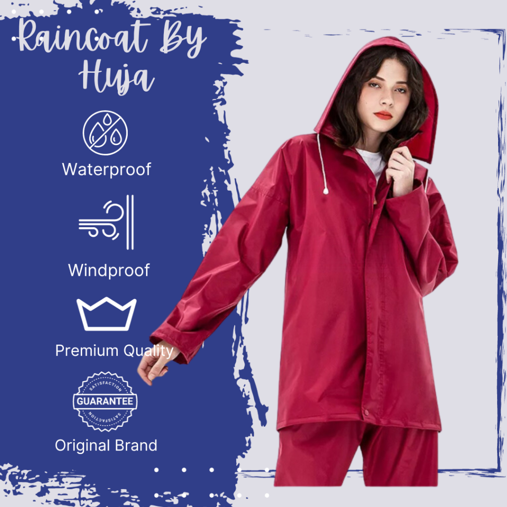 Jual HUJA Jas Hujan Motor Unisex Pria Wanita Raincoat Setelan Pakaian ...
