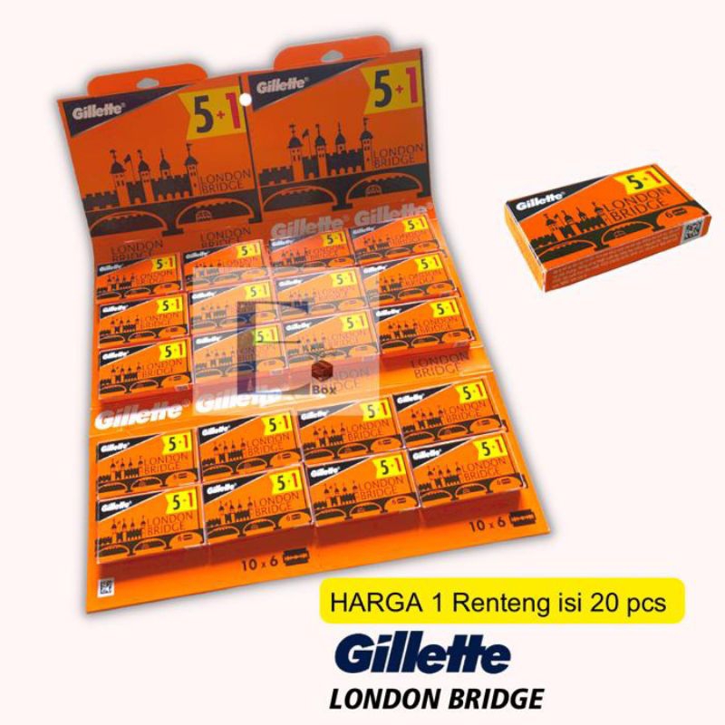Jual GILLETE SILET LONDON BRIDGE pisau isi ulang untuk barber isi 20pcs ...