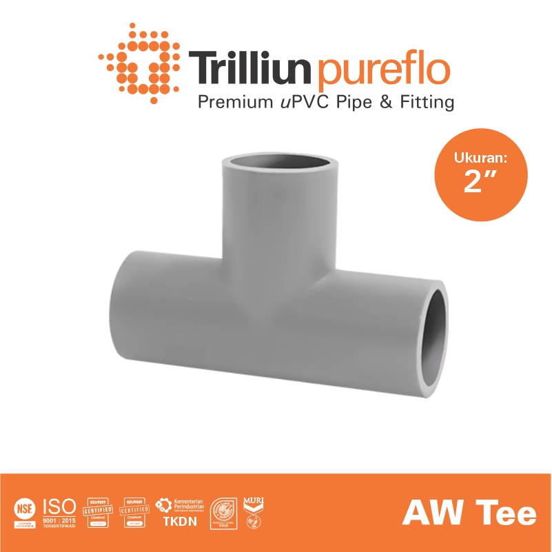 Jual Fitting Pipa uPVC Trilliunpureflo AW Tee 2" Inch | Shopee Indonesia