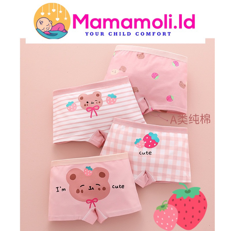 Jual Celana Dalam Boxer Anak Perempuan Cewek 4 in 1/ CD Anak Cewek ...