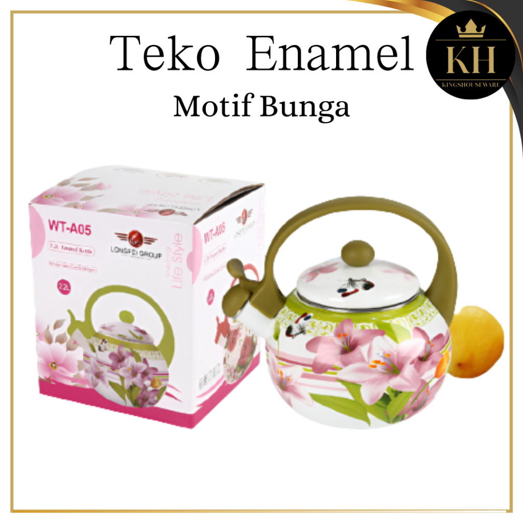 Jual Kh- Teko Bunga Enamel Warna Warni Teko Air Teh Kopi Bunga Jadul ...