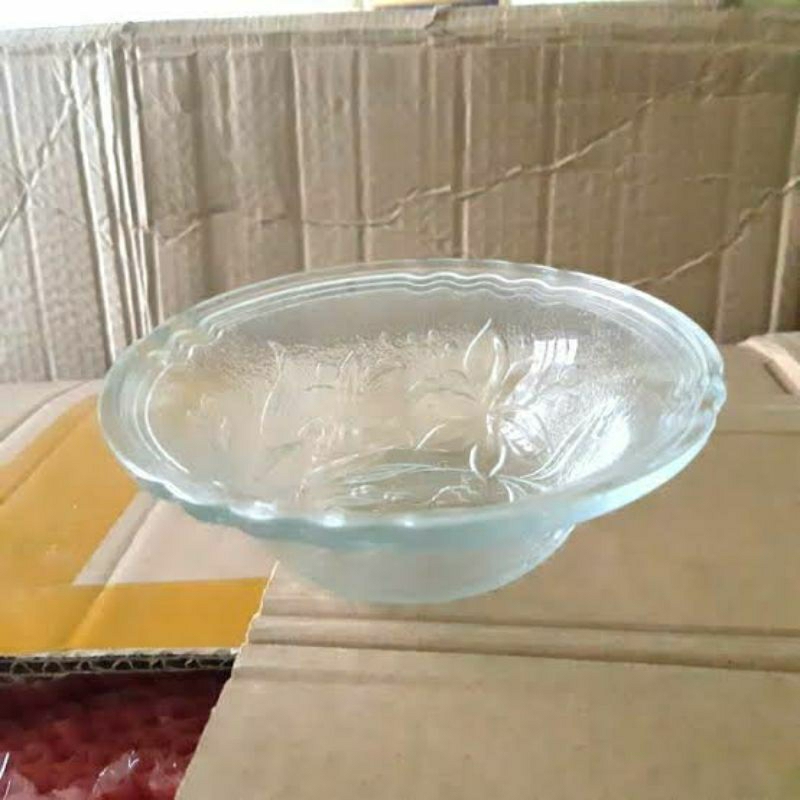 Jual Mangkok kaca bening kecil motif bunga kembang | Shopee Indonesia