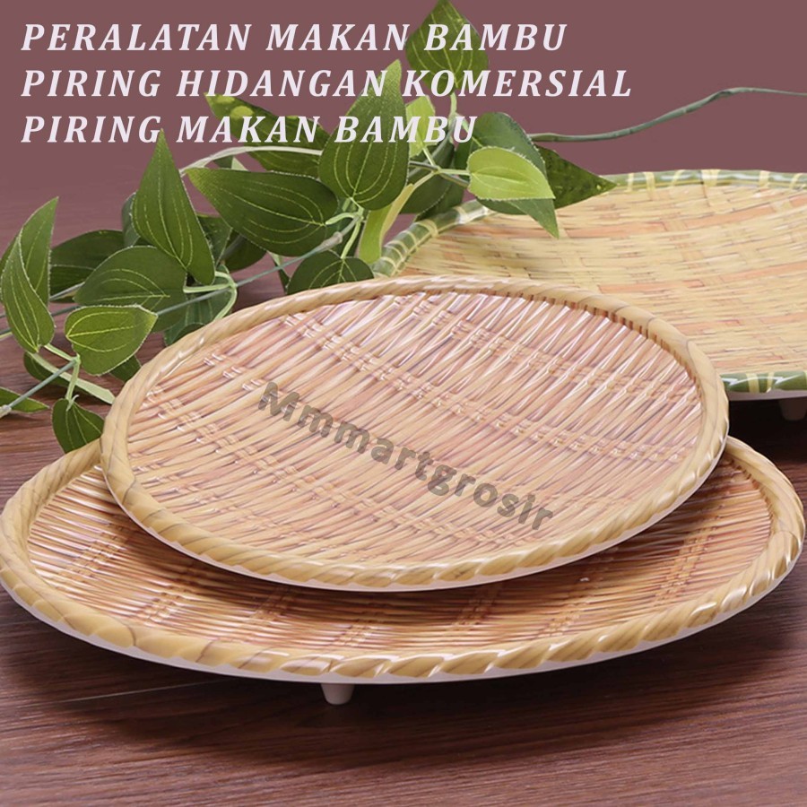 Jual Piring Anyaman / Piring Makan Bambu Melamine / Piring Makan Bulat ...