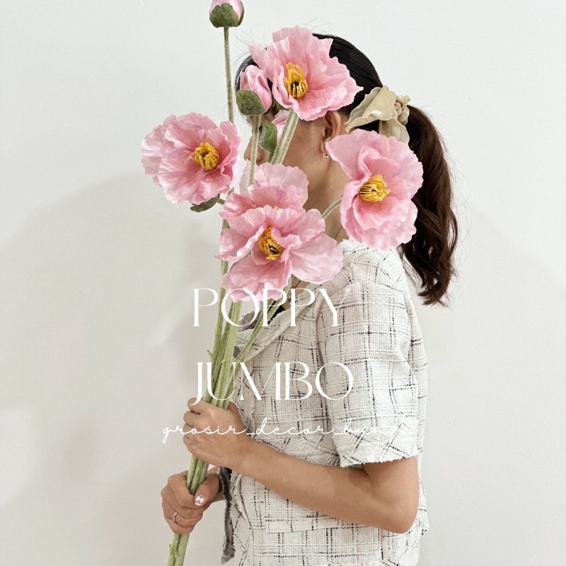 Jual QC POPPY JUMBO FLOWER SPRAY BUNGA POPPY ARTIFICIAL FLOWER BUNGA ...