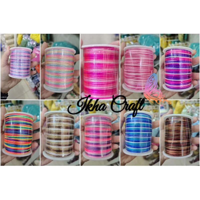 Jual 100 yard Tali Cina Rainbow 2mm - Tali Satin Rainbow 2mm - Tali ...