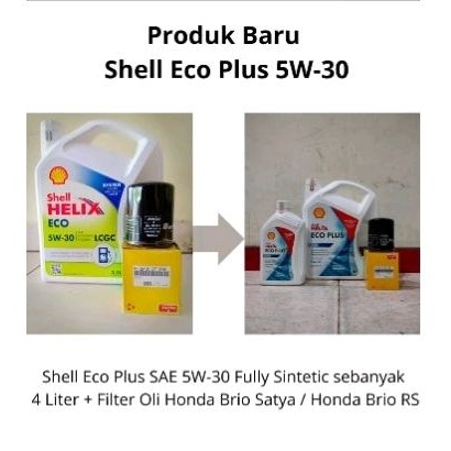 Jual Paket Oli Shell Helix Eco Plus 5W-30 Fully Syntetic 4 Liter ...