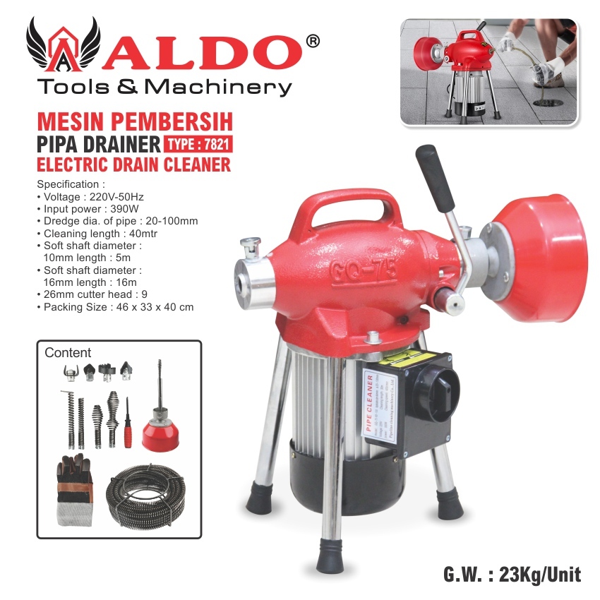 Jual MESIN PEMBERSIH PIPA DRAINER 7821 / ELECTRIC DRAIN CLEANER MERK ...