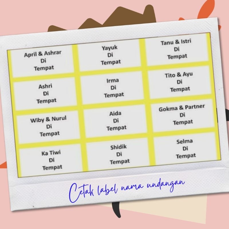 Jual Print Cetak Label Nama Undangan Polos - Stiker Label No 103 ...
