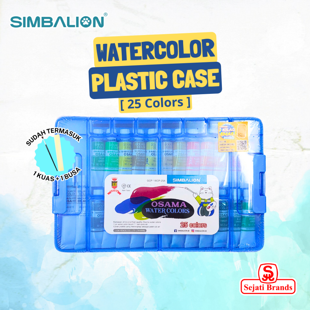 Jual Simbalion Osama Watercolor Plastic Case WCP 25/ GCP 25A/ Cat Air Simbalion/ Cat Air Osama ...