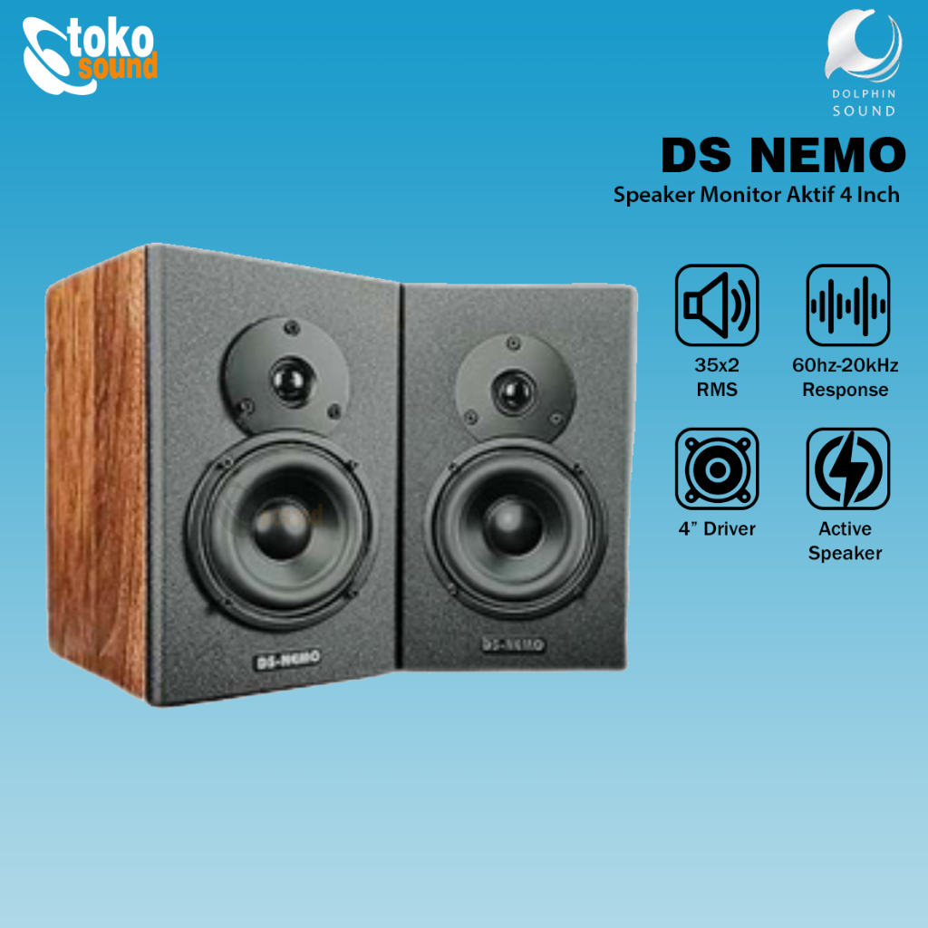 Jual Dolphin Sound DS NEMO - 4 Inch Speaker Studio Monitor | Shopee ...