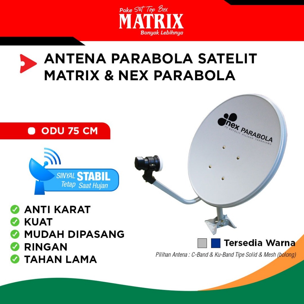 Jual NEX PARABOLA - ODU NEX Parabola 75 CM Biru ( Solid ) | Shopee Indonesia