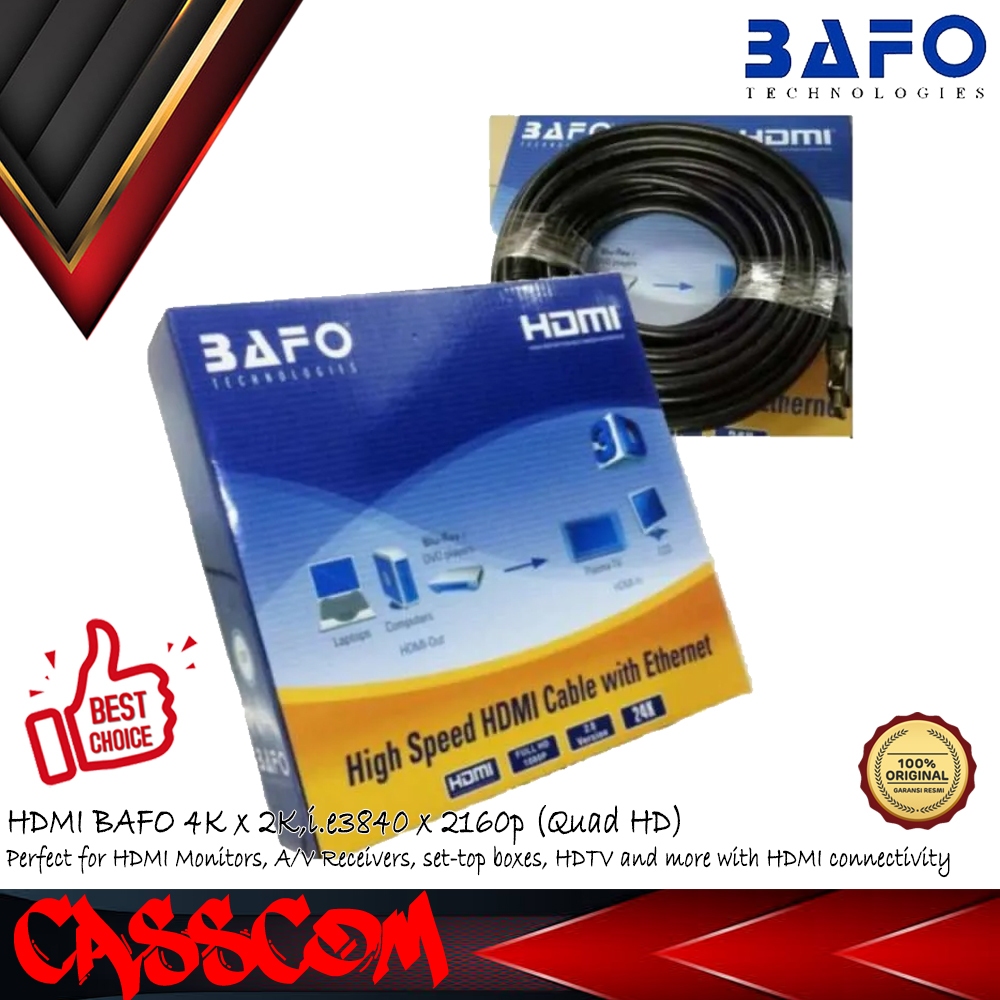 Jual BAFO Cable HDMI 10 Meter Versi 2.0 Quad HD 3D 4K Gold Plated Kabel ...