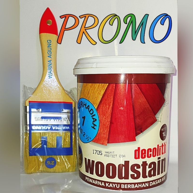 Jual [PROMO] Woodstain/Plitur/ Politur Air/ Water Based DECOLITH 1 kg ...