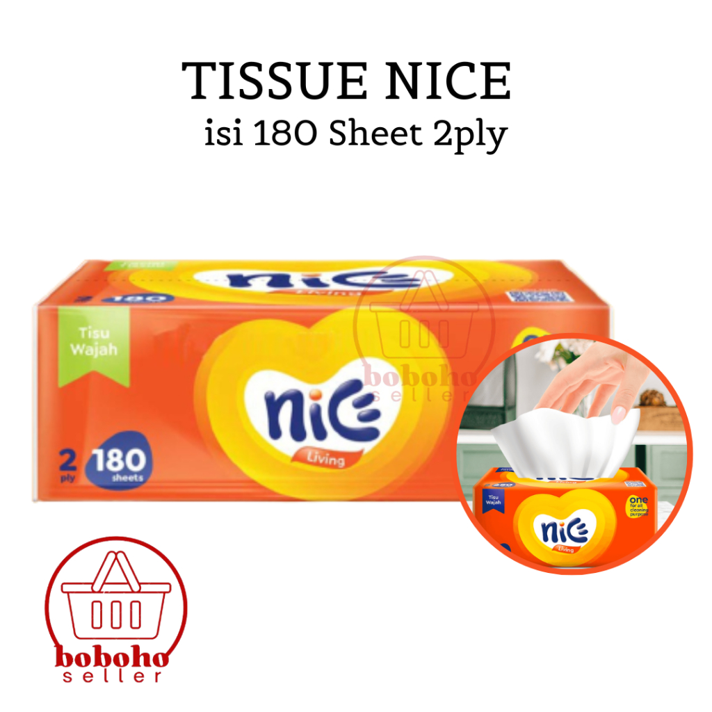 Jual Tisu Nice / Tisue Wajah / Tisu Facial isi 180 sheet 2ply | Shopee ...