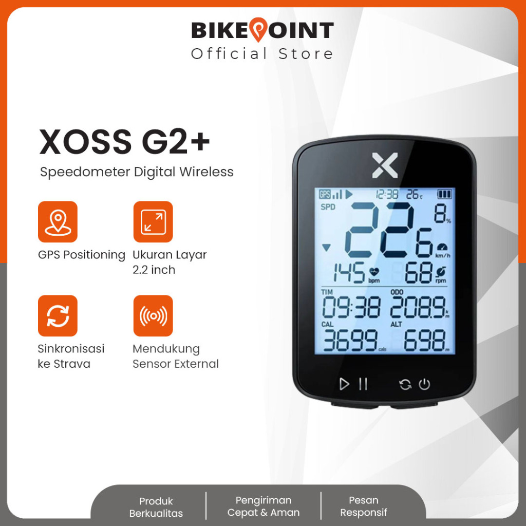Jual XOSS G2 Plus Speedometer Sepeda Digital -- USB Wireless USB ...