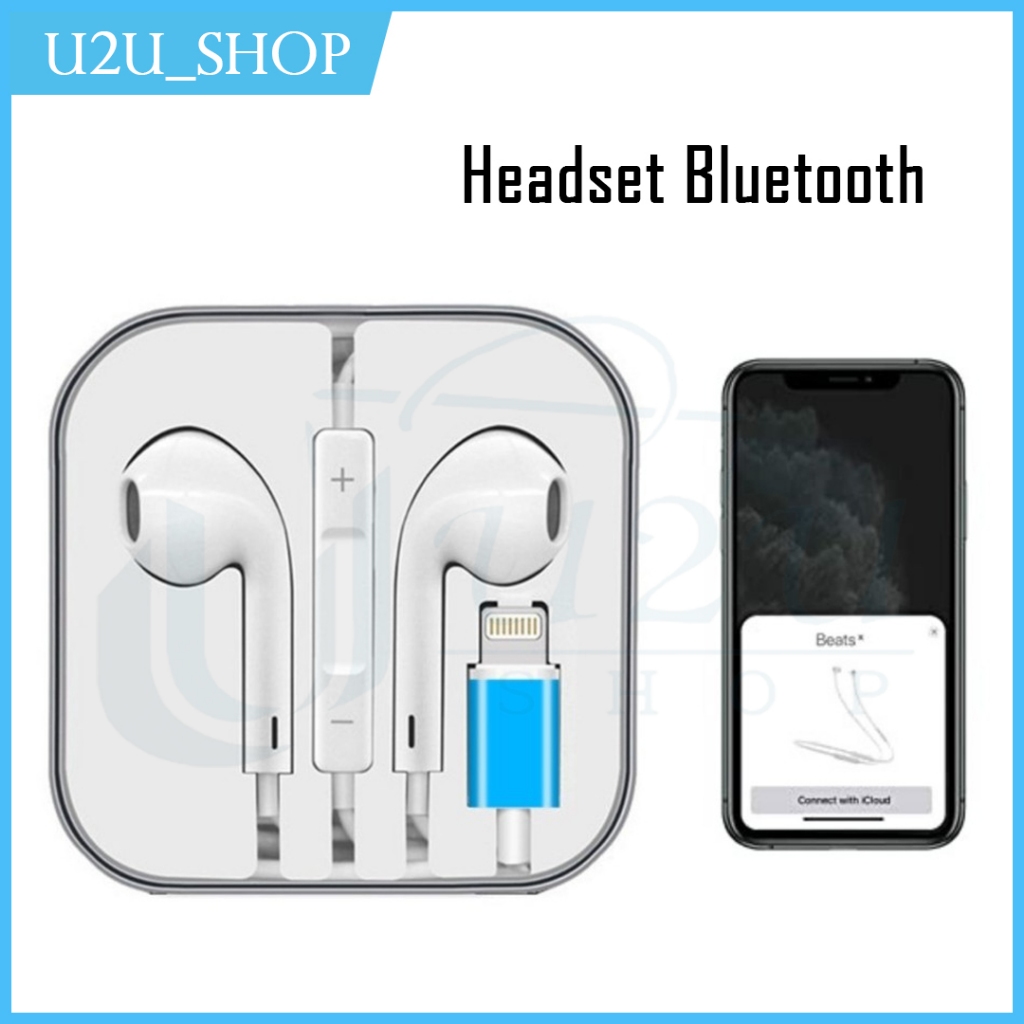 Jual Headset Earphone Lightning USB - Headset Conect Bluetooth | Shopee ...