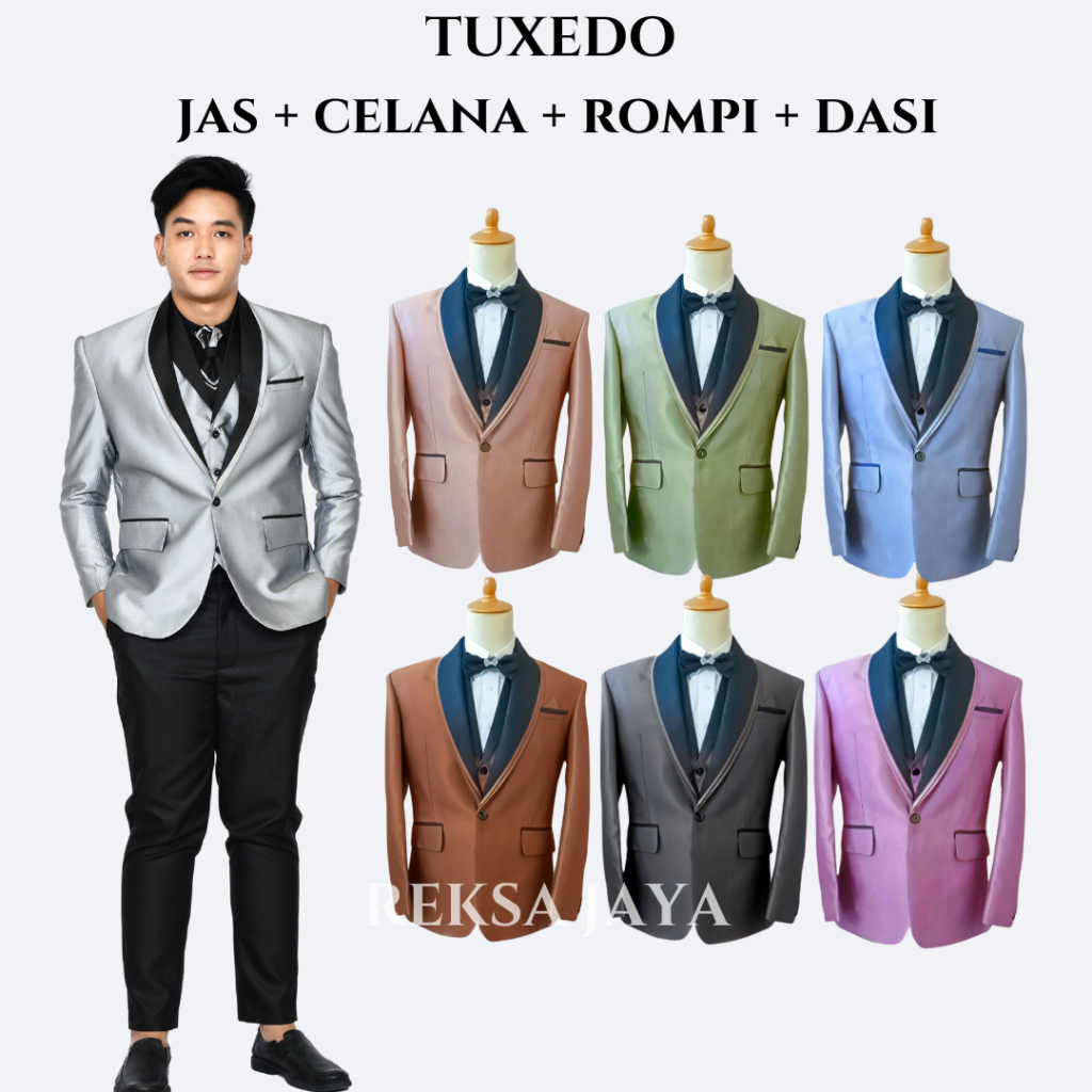 Jual REKSA JAYA - Jas Pria Modern Tuxedo 1 Setelan Jas dan Celana M L ...