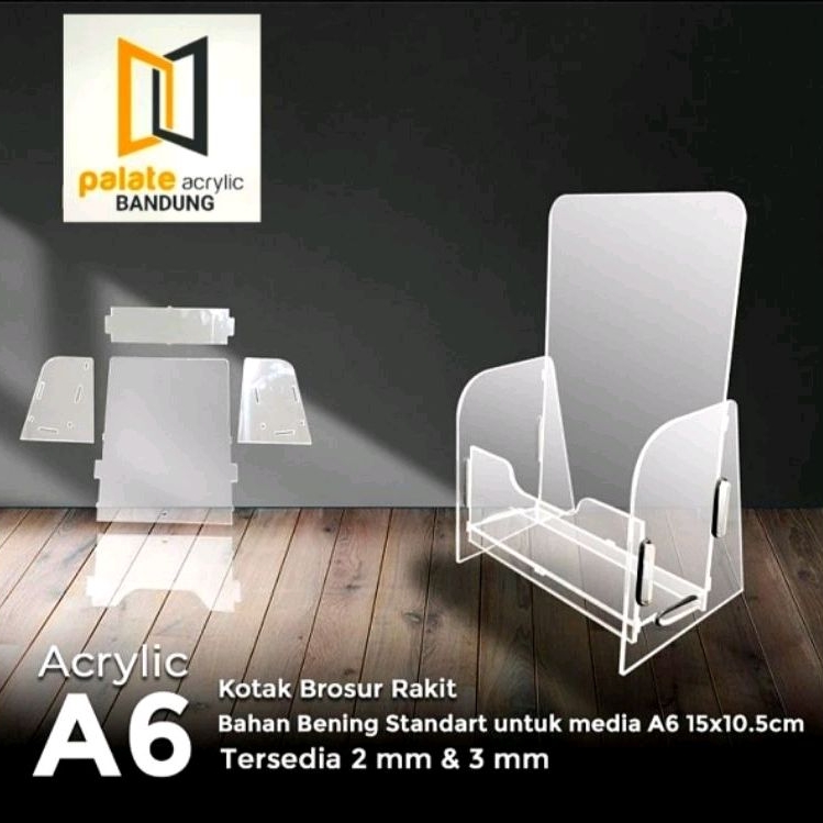 Jual AKRILIK KOTAK BROSUR A6/ ACRYLIC BOX BROSUR A6 RAKIT | Shopee ...