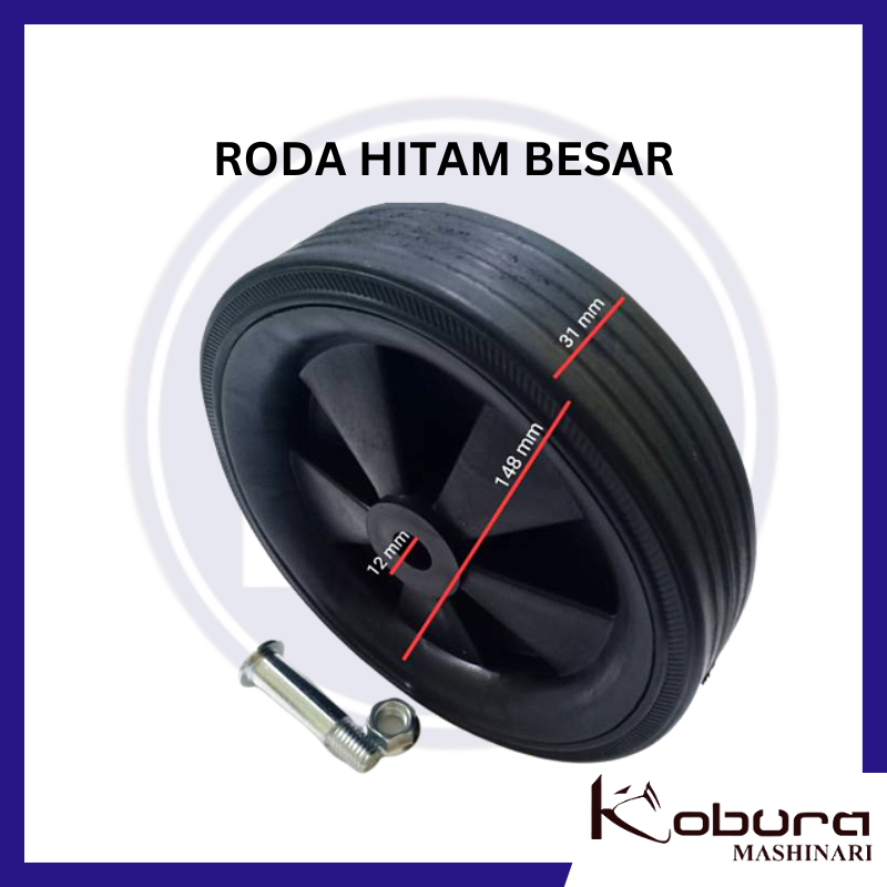 Jual Roda Kompresor Angin 6 Inch Portable Hitam Besar Tank Wheel Rubber ...