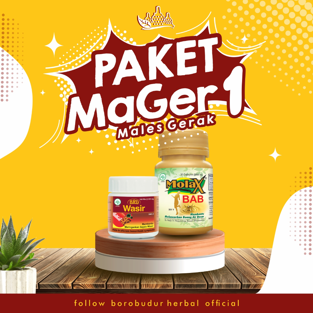 Jual Paket MaGer 1 ( Males Gerak )1 BTL Wasir 100 Pil + 1 BTL Molax BAB ...