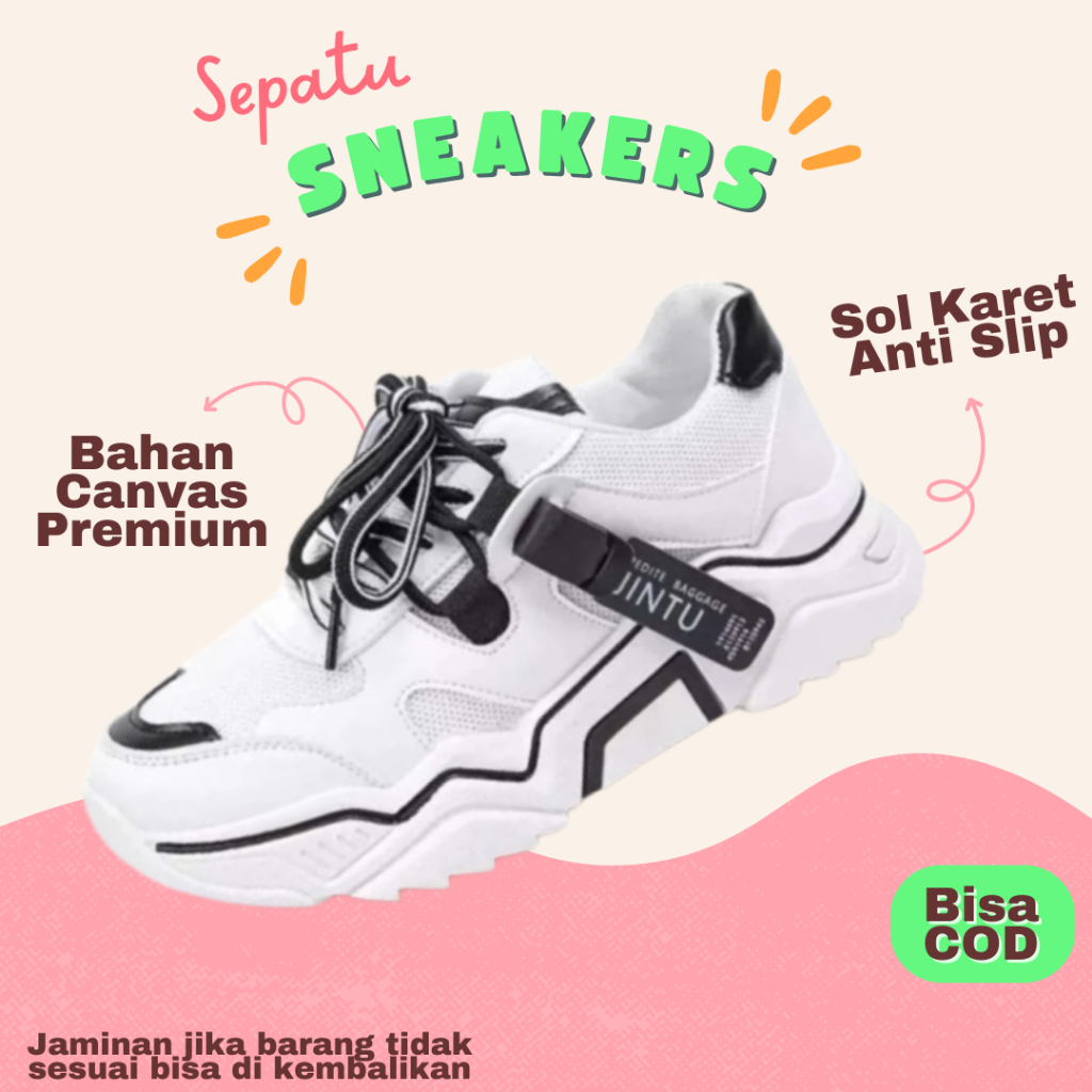 Jual Sepatu Sneakers Wanita Jintu Sepatu Kets Snekers Wanita Cewek ...