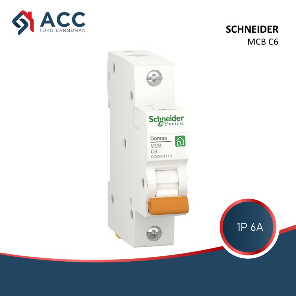 Jual SCHNEIDER MCB 1P 6A Domae 1 Phase 6 Ampere | Shopee Indonesia