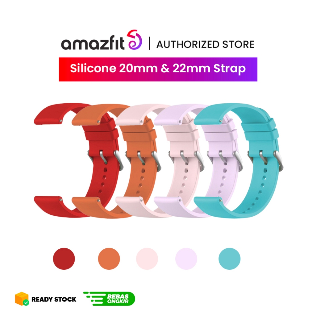 Jual Amazfit Silicone Strap 20mm&22mm Rubber Strap For GTS / GTR / Bip ...