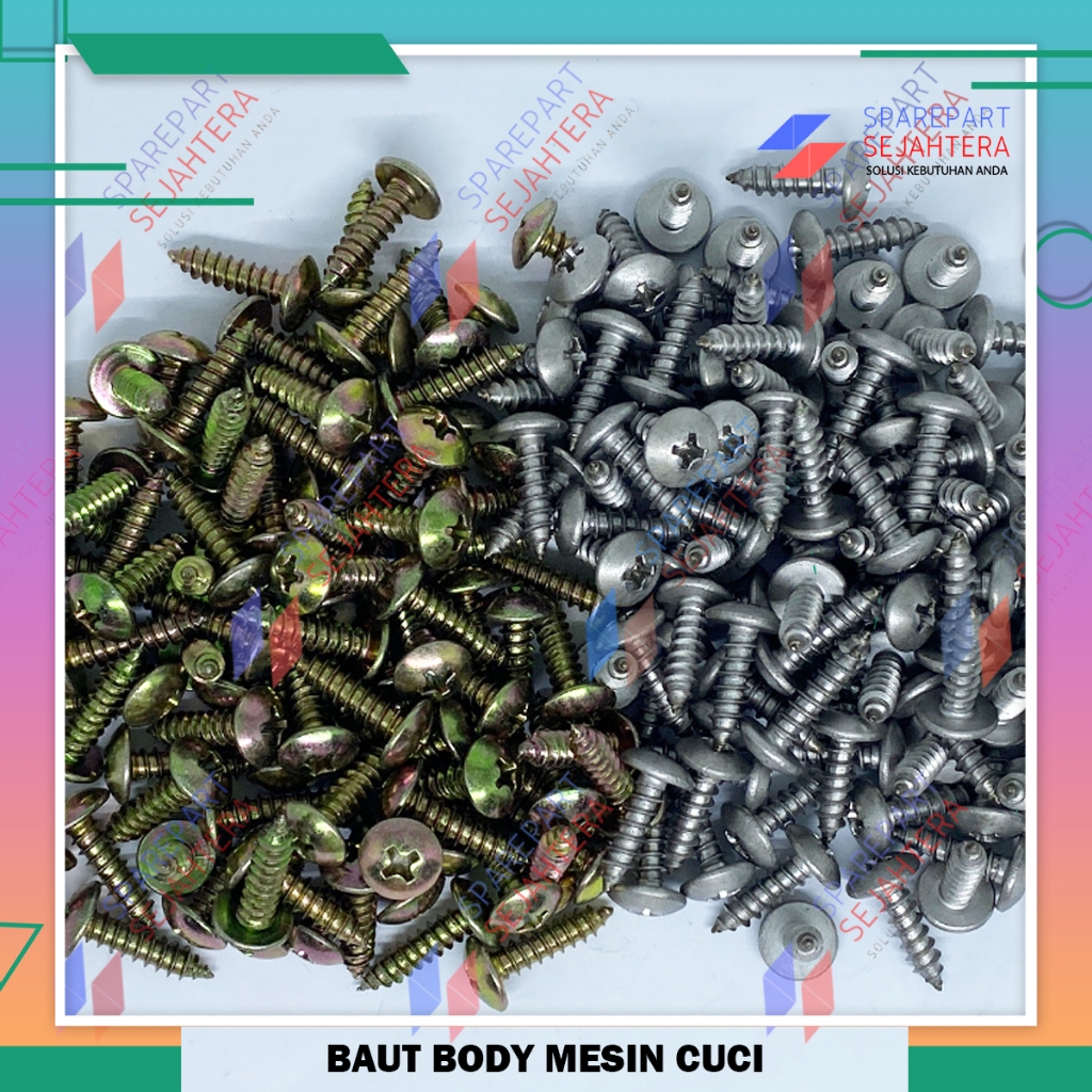 Jual BAUT SEKRUP BODY BODI KULKAS AC MESIN CUCI KUNINGAN BESI SUS ...